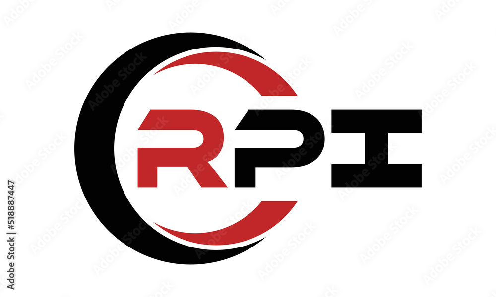 RPI three letter swoosh logo design vector template | monogram logo | abstract logo | wordmark ...