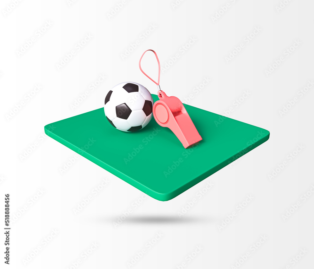 Football goal post 3d icon. Realistic soccer ball and goal bar icon ...