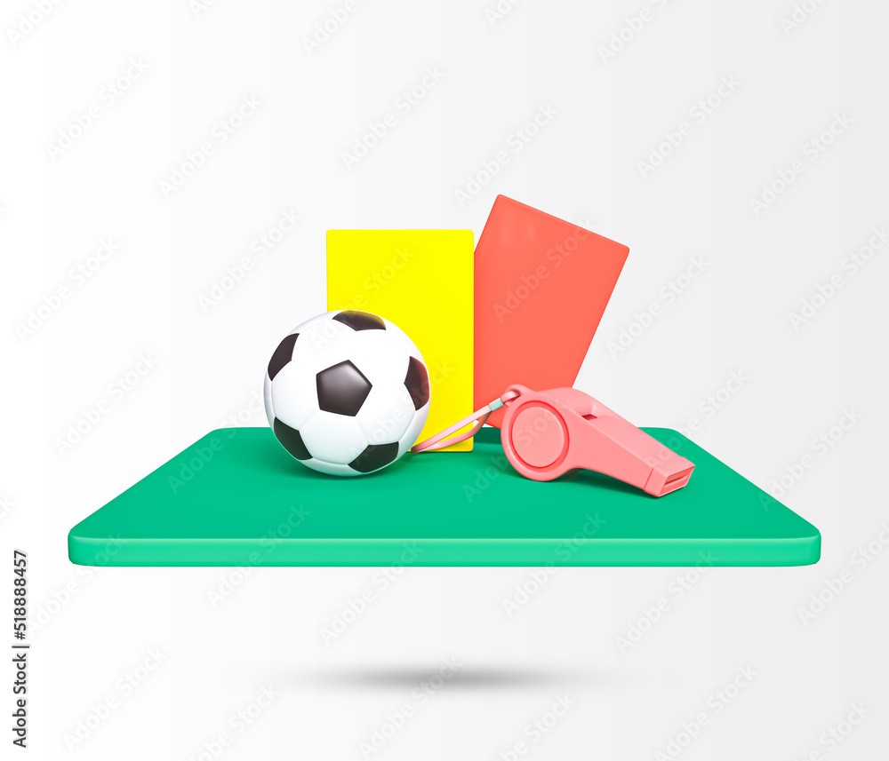 Football goal post 3d icon. Realistic soccer ball and goal bar icon ...