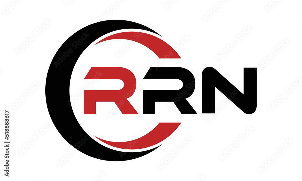 RRN three letter swoosh logo design vector template | monogram logo ...