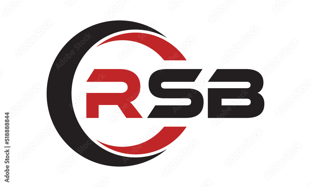 RSB three letter swoosh logo design vector template | monogram logo ...