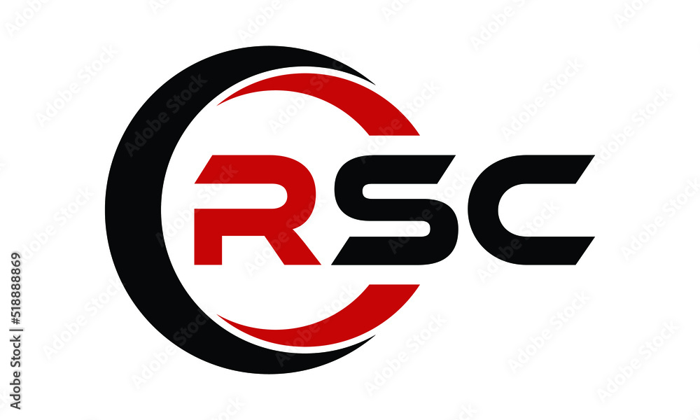 RSC three letter swoosh logo design vector template | monogram logo ...