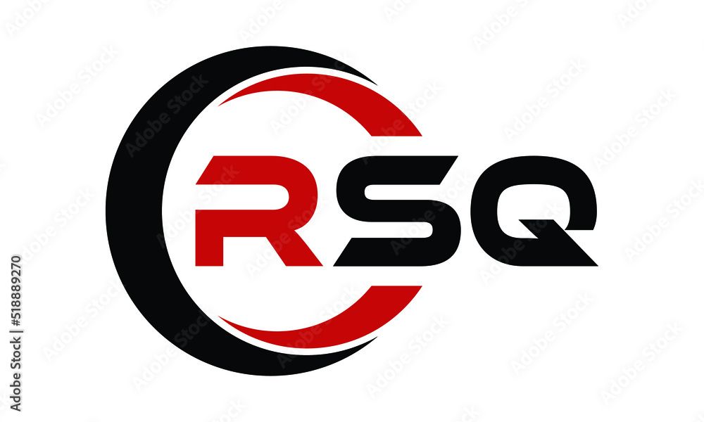 RSQ three letter swoosh logo design vector template | monogram logo ...