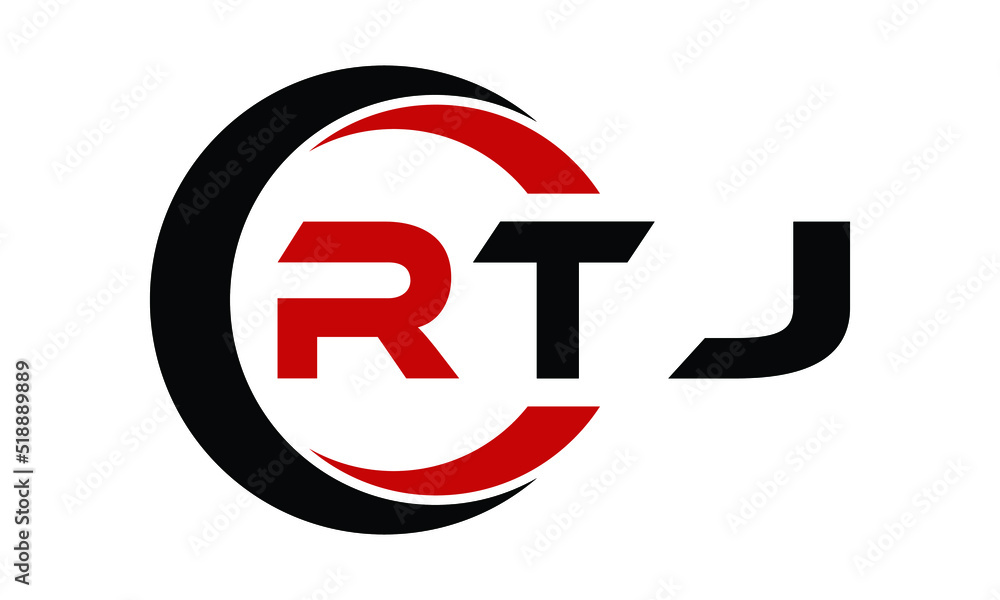 RTJ three letter swoosh logo design vector template | monogram logo ...