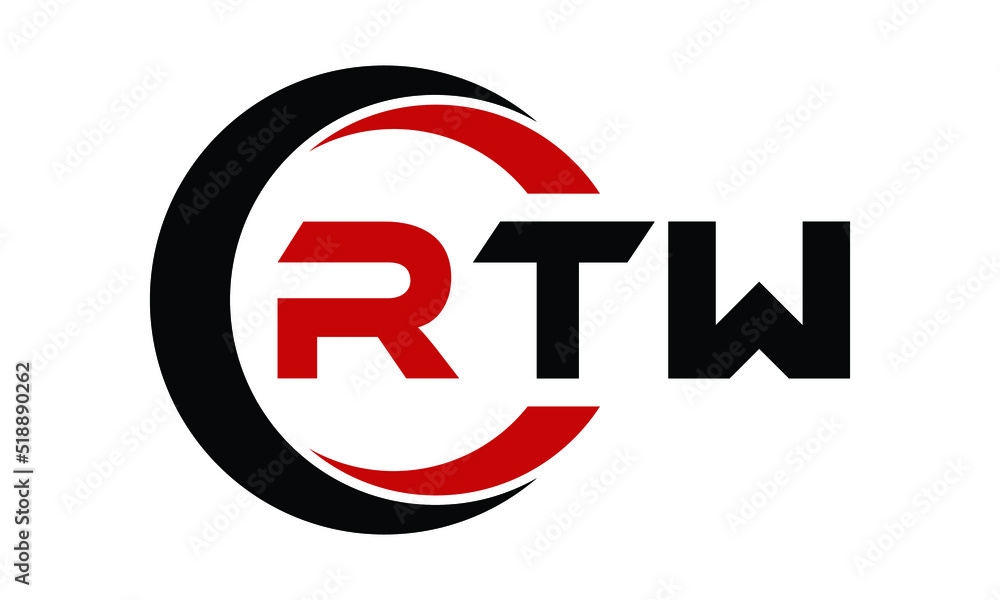 RTW three letter swoosh logo design vector template | monogram logo ...