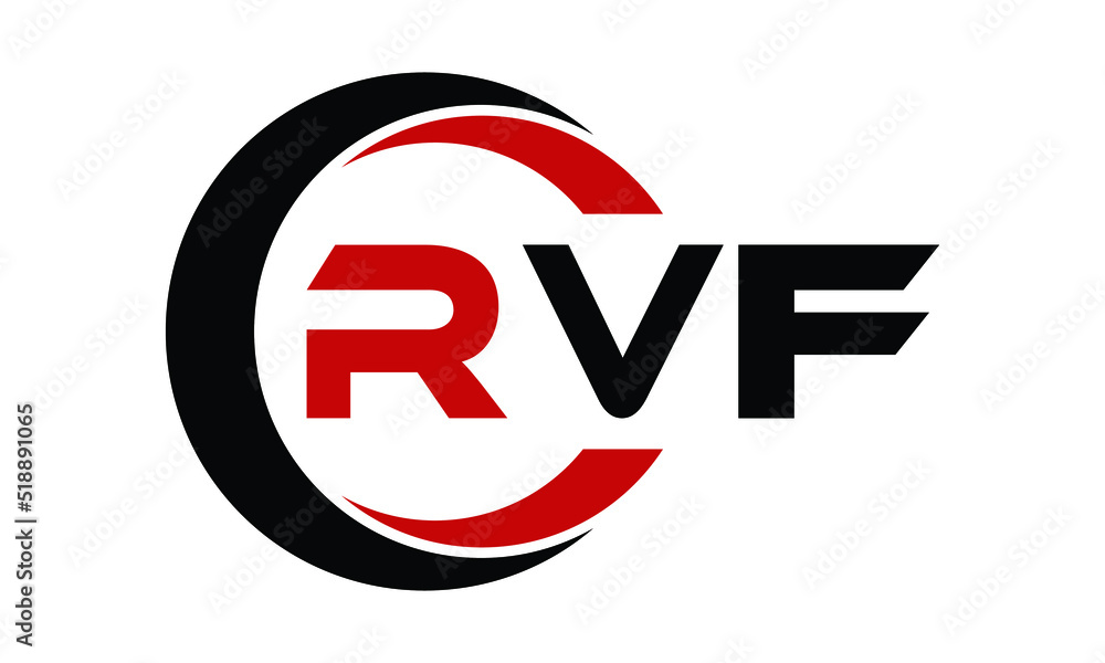 RVF three letter swoosh logo design vector template | monogram logo ...