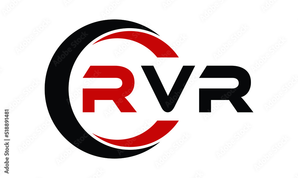 Vecteur Stock RVR three letter swoosh logo design vector template ...