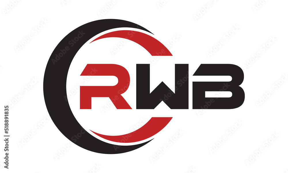 RWB three letter swoosh logo design vector template | monogram logo ...