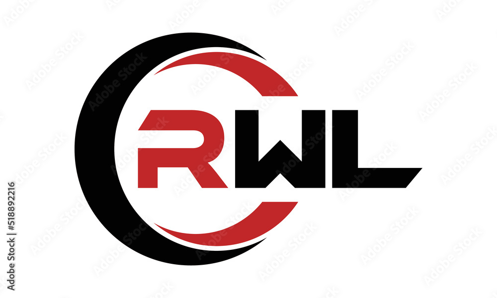 RWL three letter swoosh logo design vector template | monogram logo ...