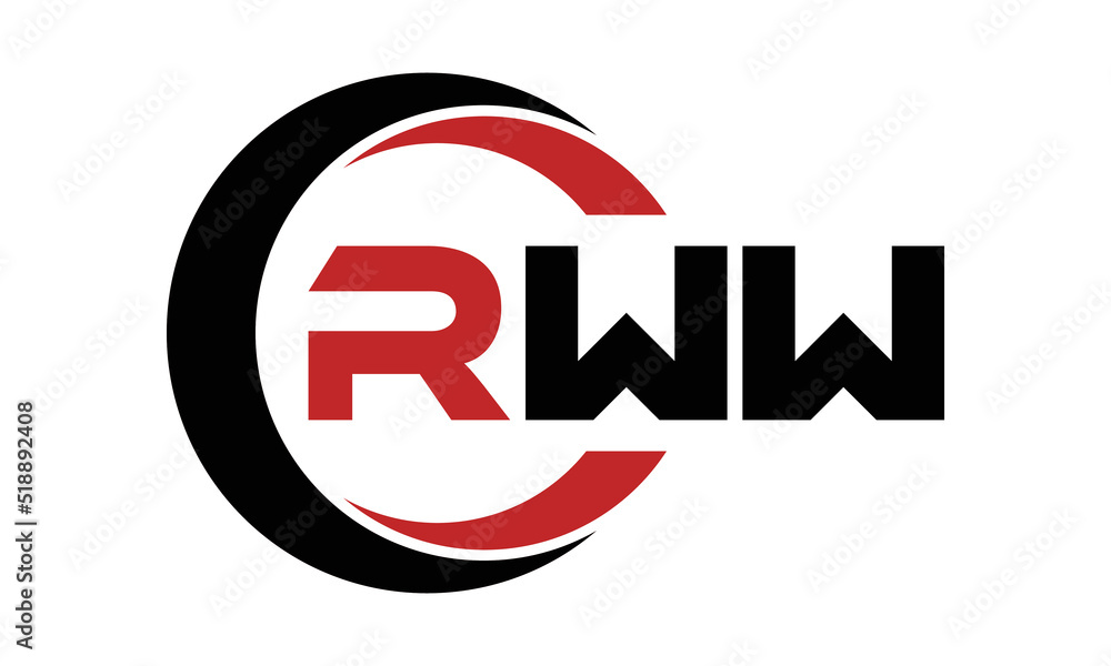 RWW three letter swoosh logo design vector template | monogram logo ...
