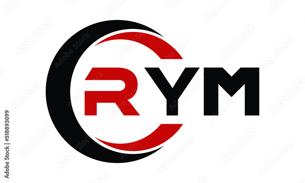 RYM three letter swoosh logo design vector template | monogram logo | abstract logo | wordmark ...