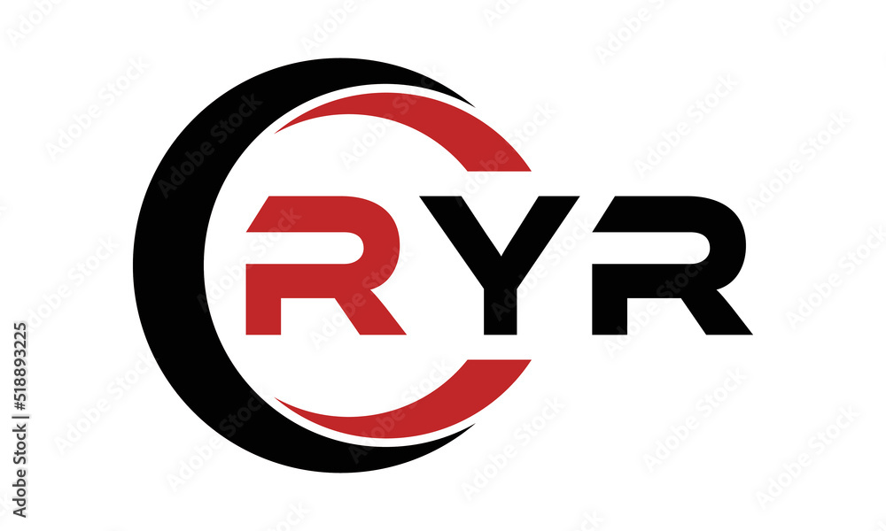 RYR three letter swoosh logo design vector template | monogram logo ...
