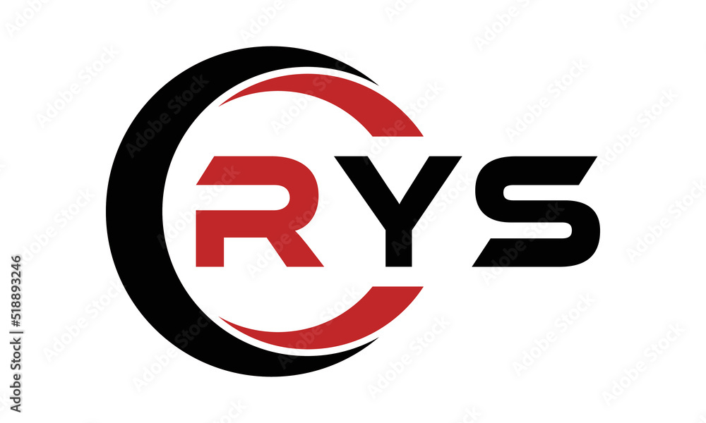 RYS three letter swoosh logo design vector template | monogram logo ...