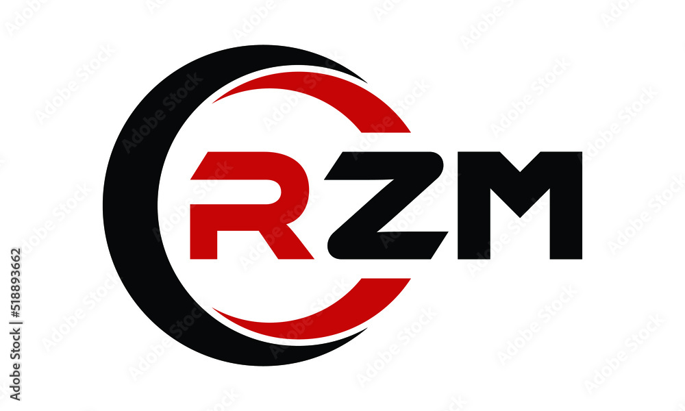 RZM three letter swoosh logo design vector template | monogram logo ...
