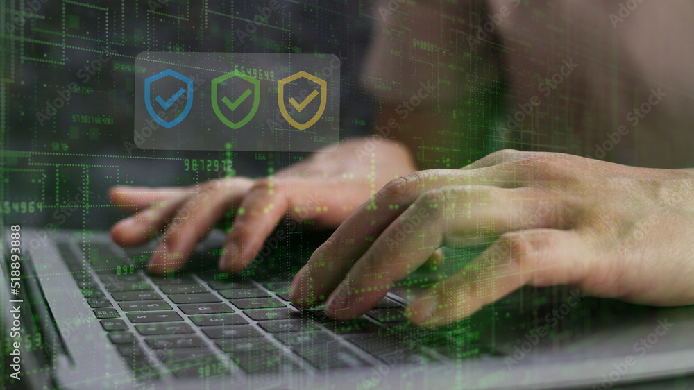 Concept of cyber security, information security and encryption, secure ...