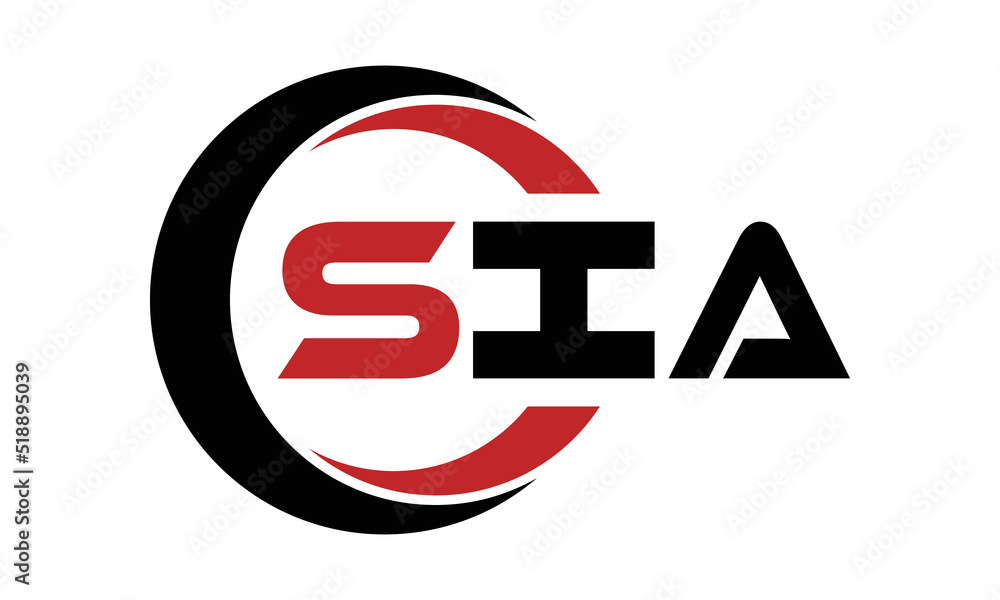 SIA three letter swoosh logo design vector template | monogram logo ...
