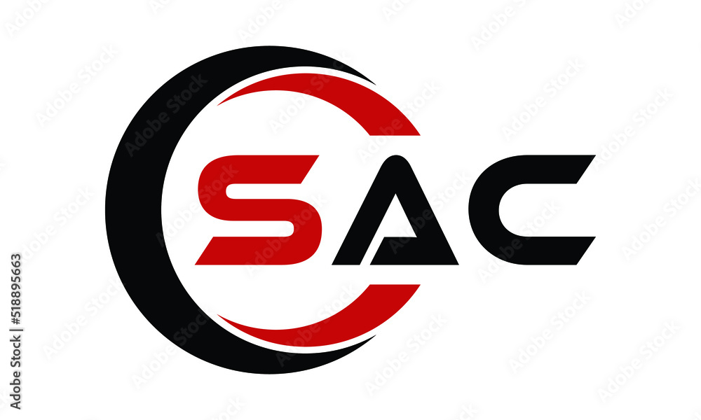 SAC three letter swoosh logo design vector template | monogram logo ...