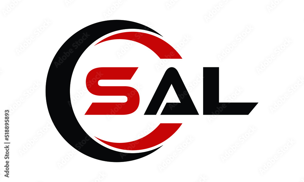 SAL three letter swoosh logo design vector template | monogram logo ...