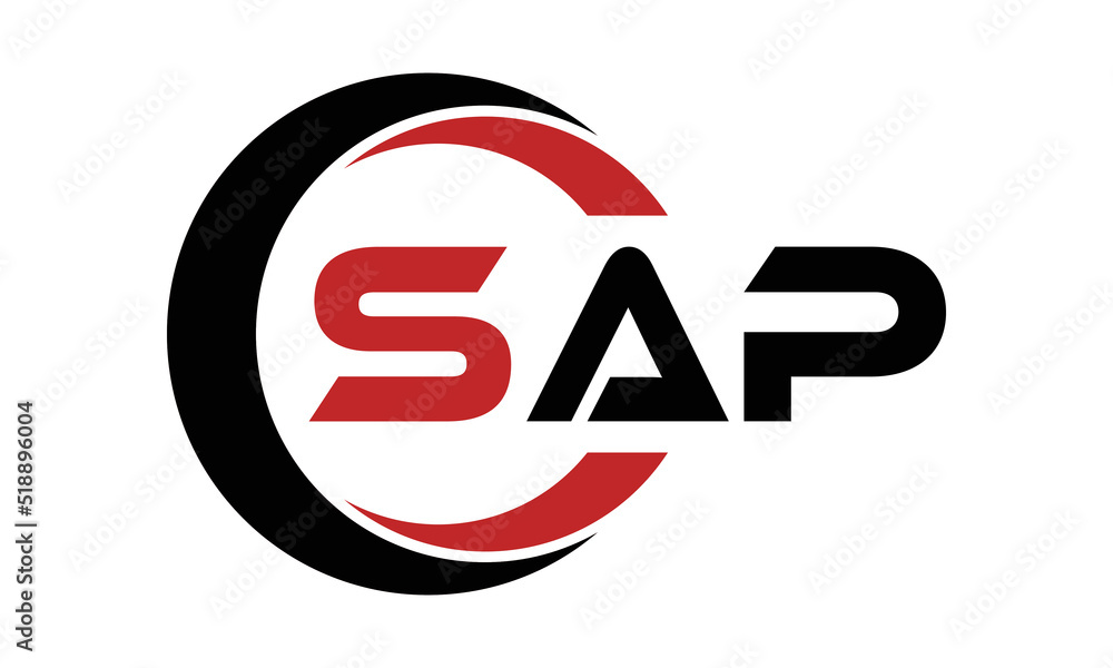 SAP three letter swoosh logo design vector template | monogram logo ...