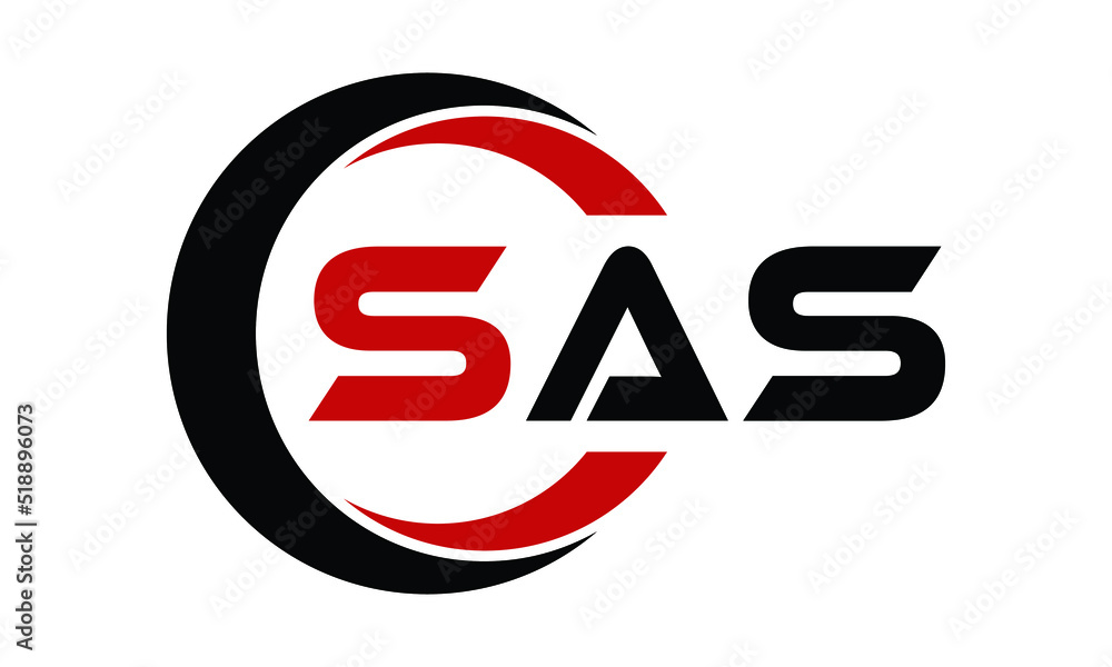 Vetor do Stock: SAS three letter swoosh logo design vector template ...
