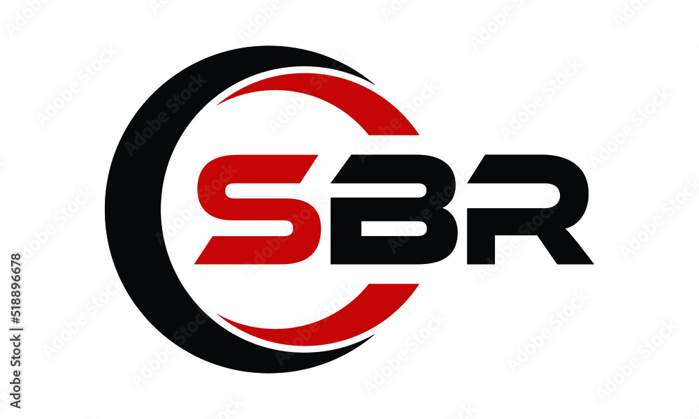 SBR three letter swoosh logo design vector template | monogram logo ...