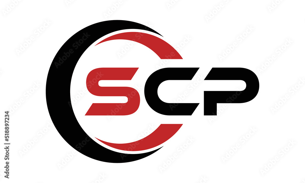 SCP three letter swoosh logo design vector template | monogram logo ...