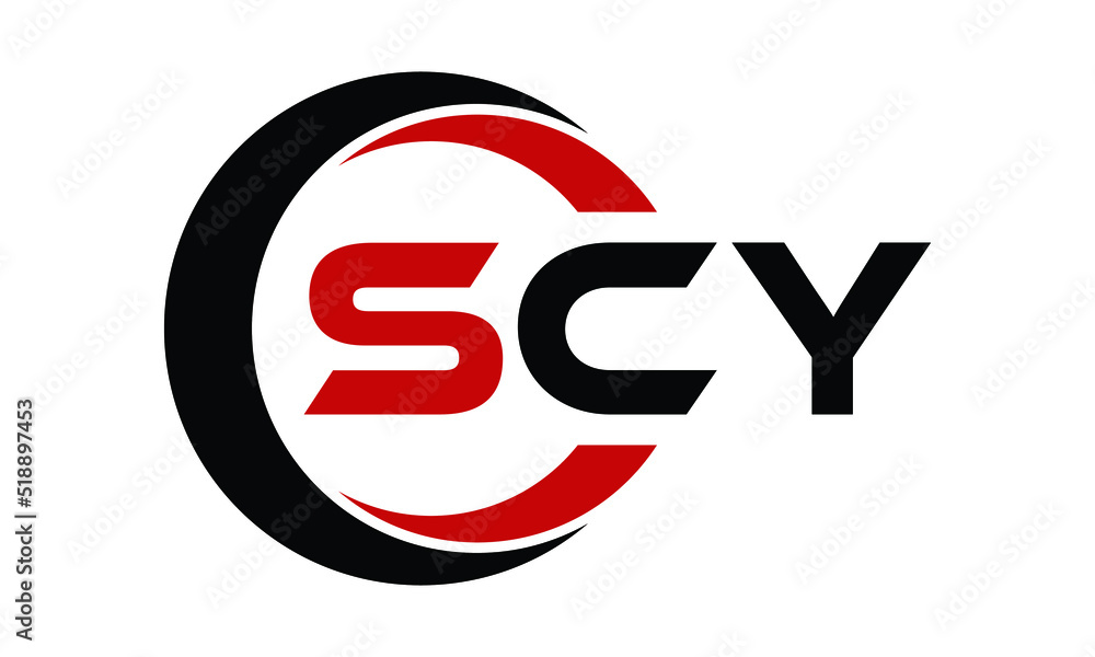 SCY three letter swoosh logo design vector template | monogram logo ...