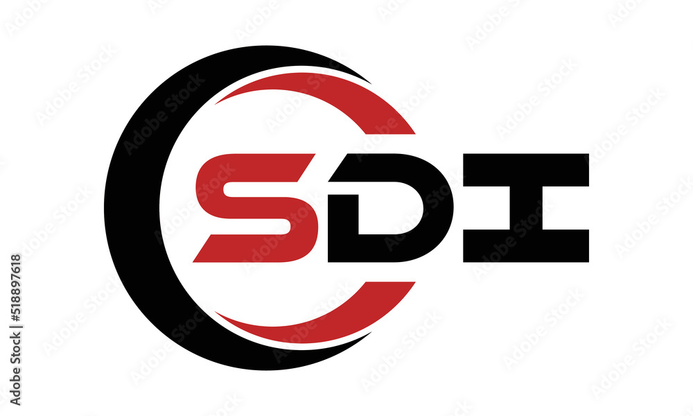 SDI three letter swoosh logo design vector template | monogram logo ...