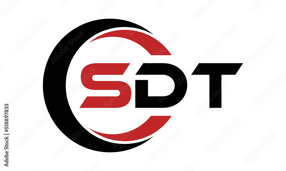 SDT three letter swoosh logo design vector template | monogram logo ...