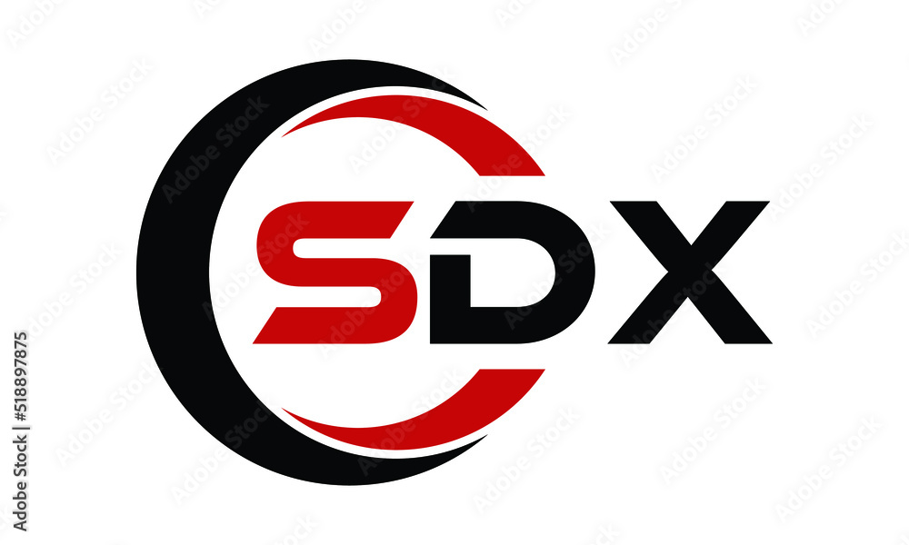 SDX three letter swoosh logo design vector template | monogram logo ...