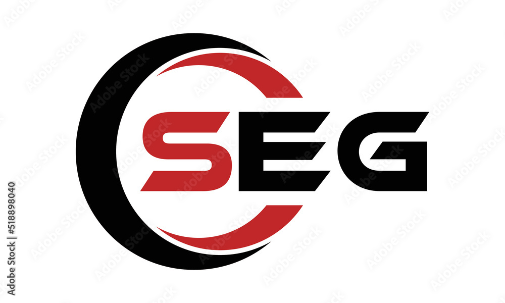 SEG three letter swoosh logo design vector template | monogram logo ...