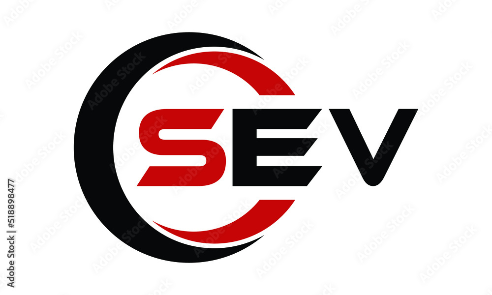 SEV three letter swoosh logo design vector template | monogram logo ...