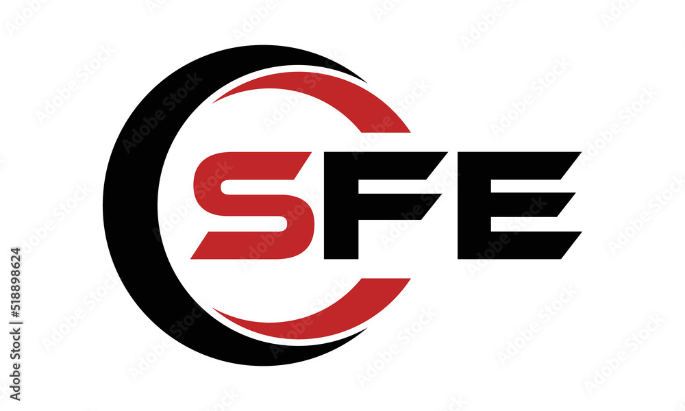 SFE three letter swoosh logo design vector template | monogram logo ...
