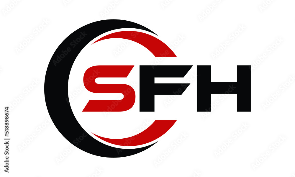 SFH three letter swoosh logo design vector template | monogram logo ...