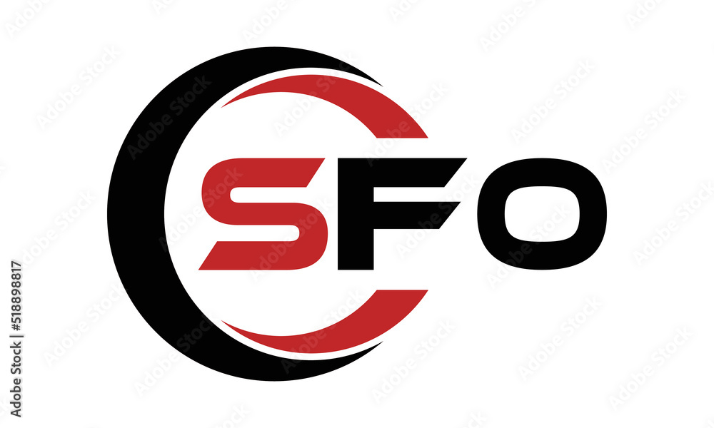 SFO three letter swoosh logo design vector template | monogram logo ...