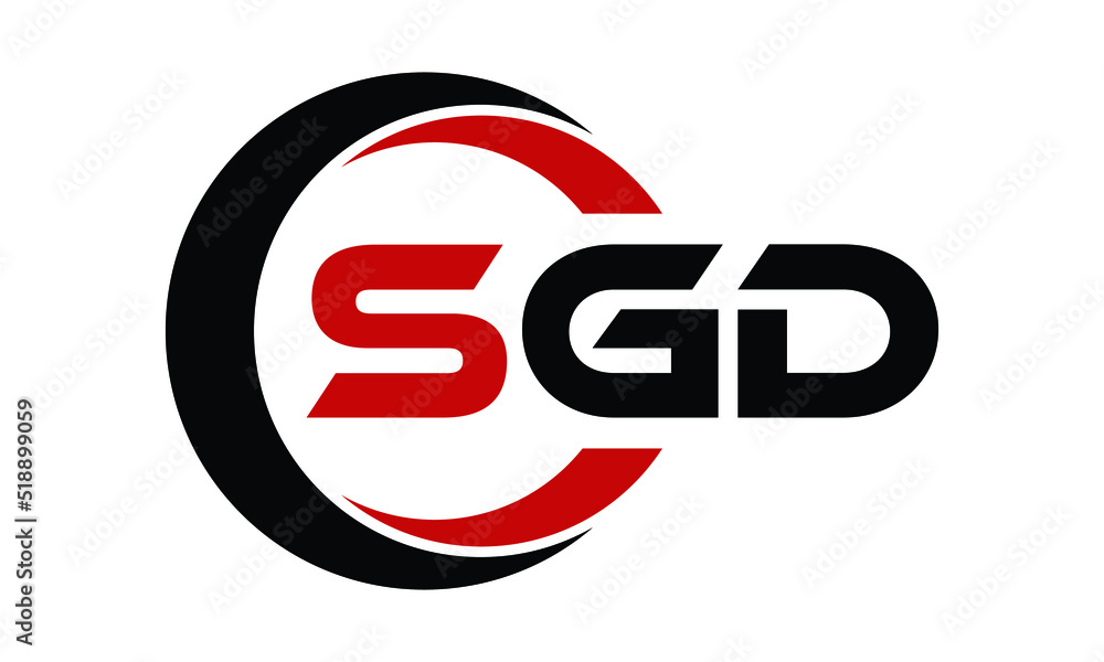 SGD three letter swoosh logo design vector template | monogram logo ...