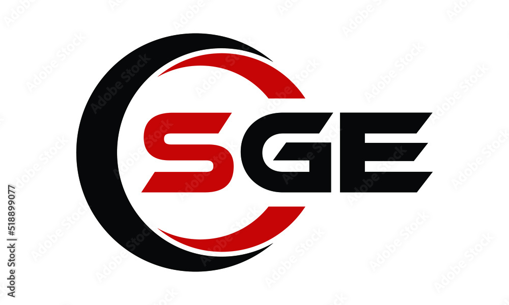 SGE three letter swoosh logo design vector template | monogram logo ...