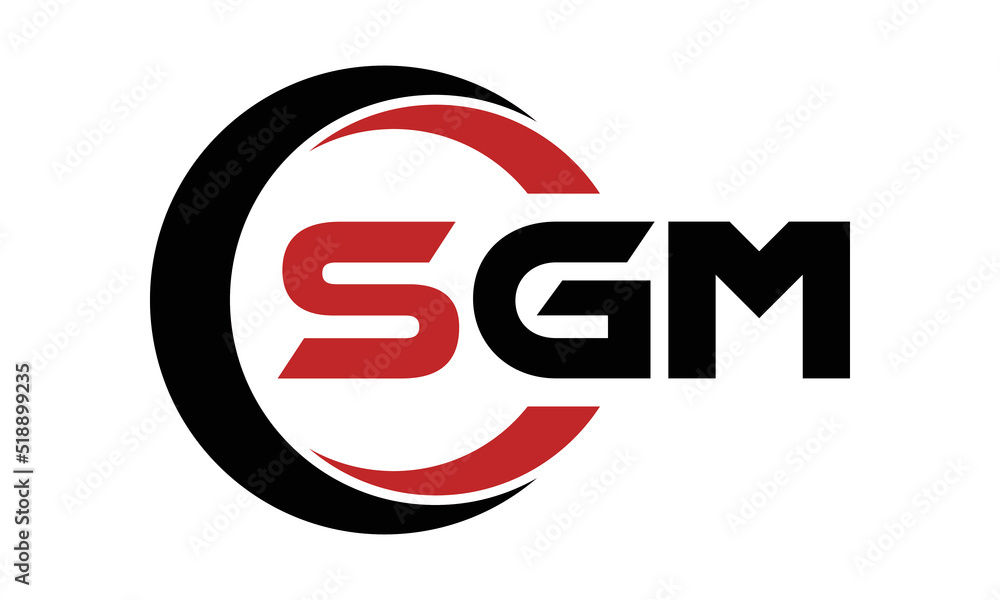 SGM three letter swoosh logo design vector template | monogram logo ...