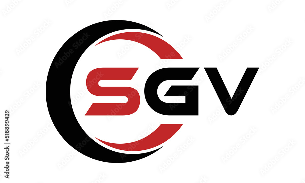 SGV three letter swoosh logo design vector template | monogram logo ...