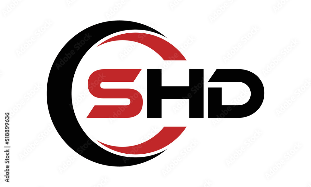 SHD three letter swoosh logo design vector template | monogram logo ...