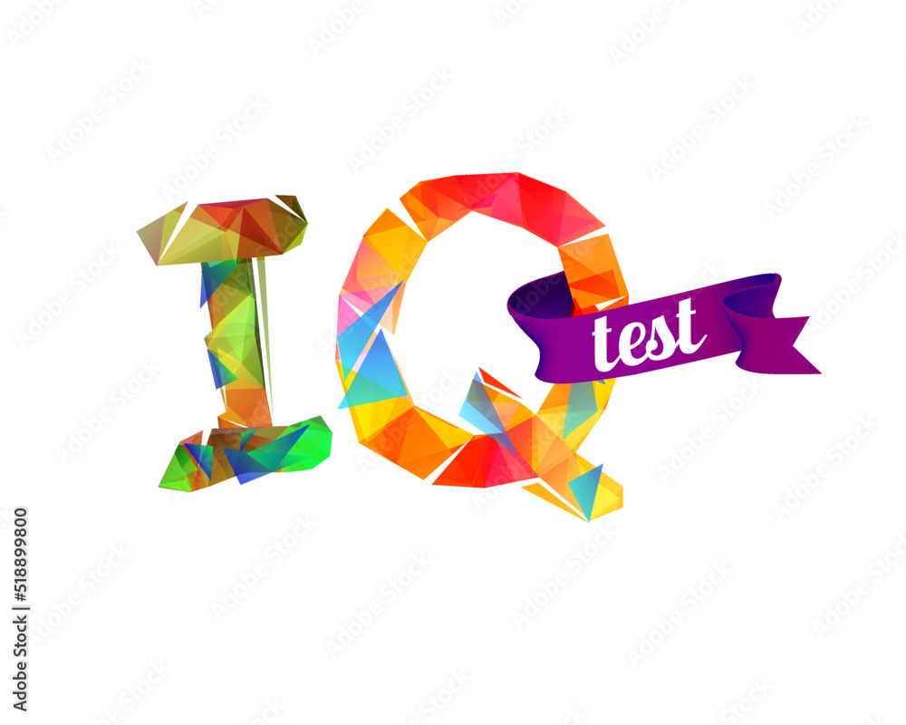 IQ test. Vector text of colorful letters Stock Vector | Adobe Stock