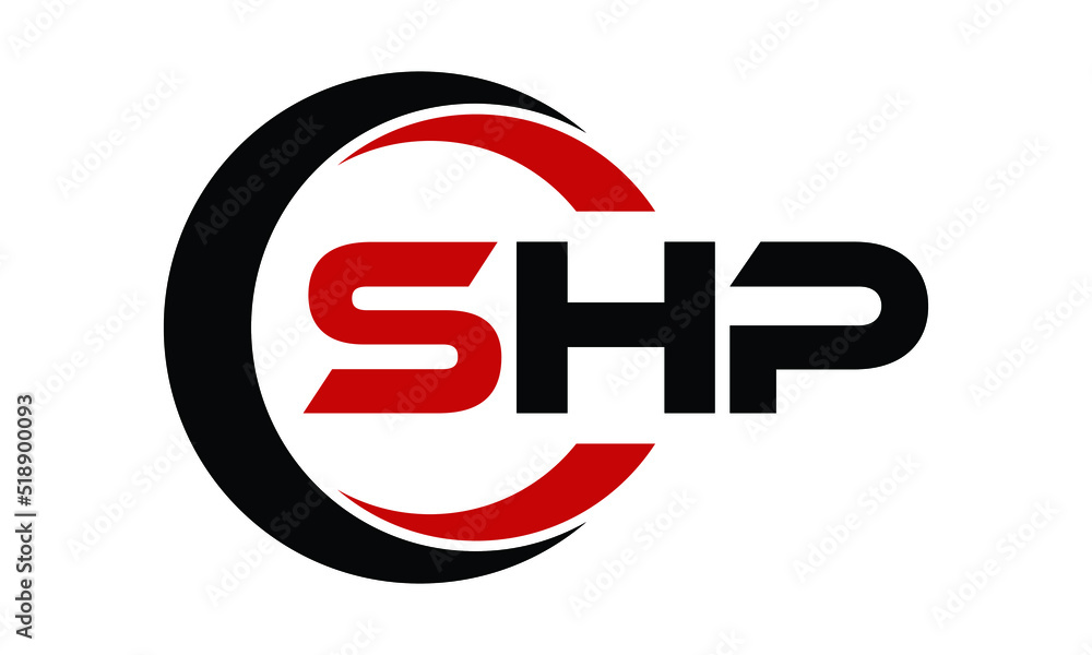 SHP three letter swoosh logo design vector template | monogram logo ...