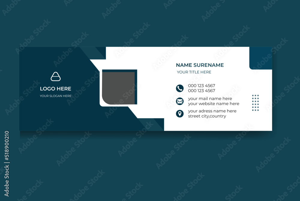 Corporate Email Signature Template design Stock Vector | Adobe Stock
