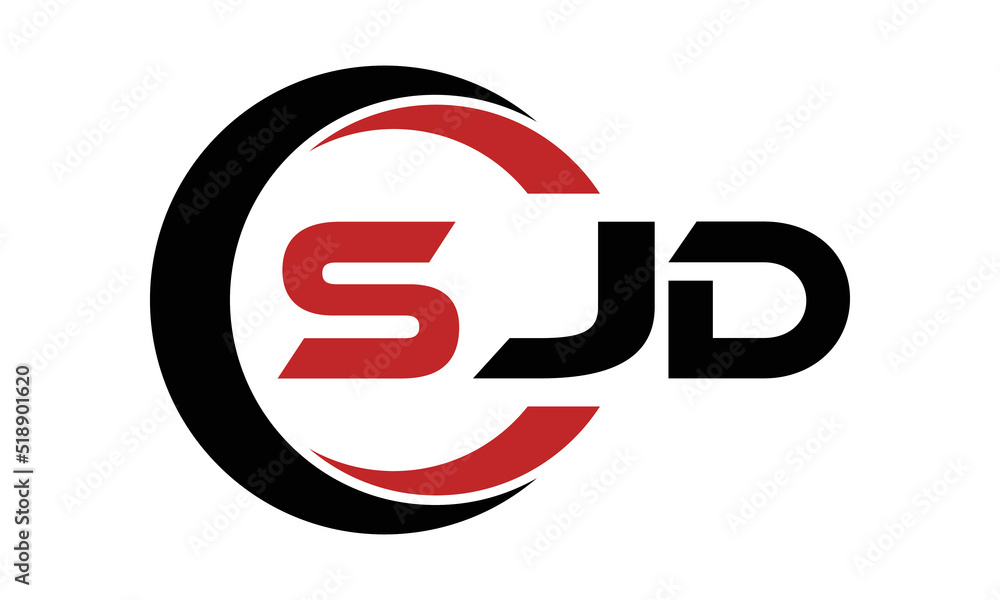 SJD three letter swoosh logo design vector template | monogram logo ...