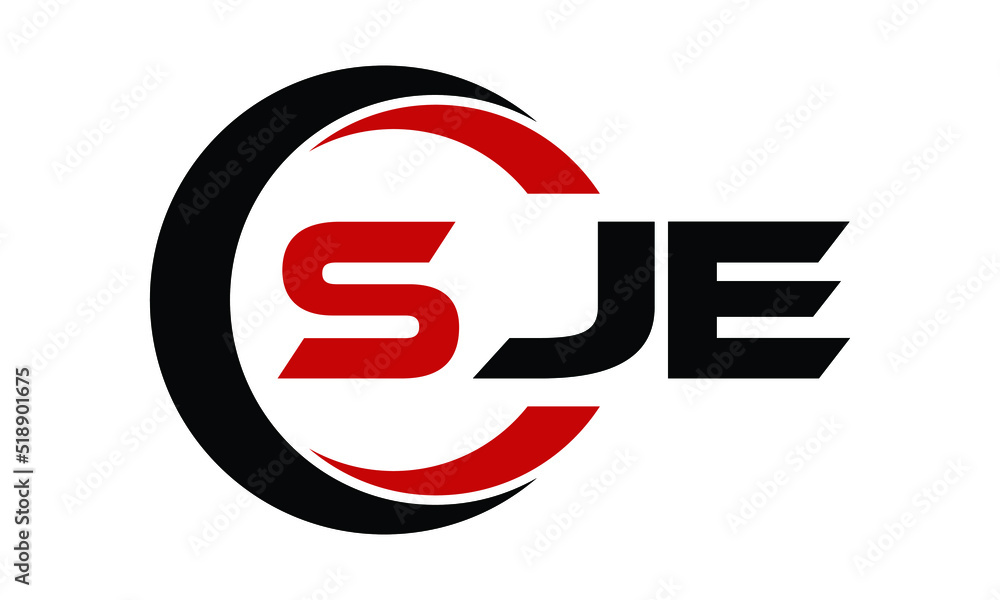 SJE three letter swoosh logo design vector template | monogram logo ...