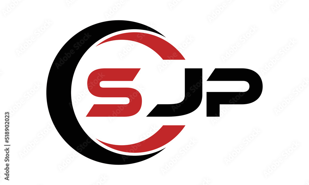 SJP three letter swoosh logo design vector template | monogram logo ...