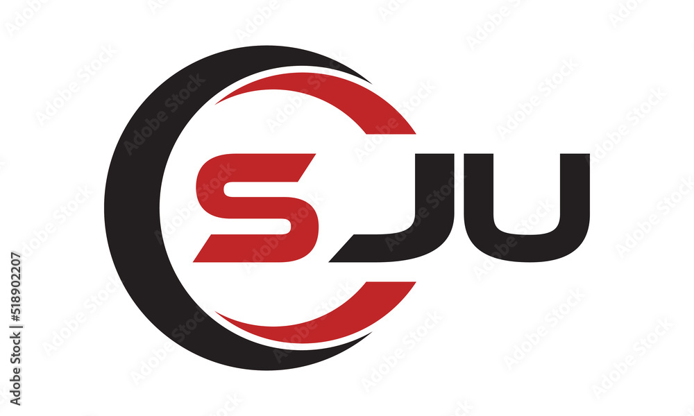 SJU three letter swoosh logo design vector template | monogram logo ...