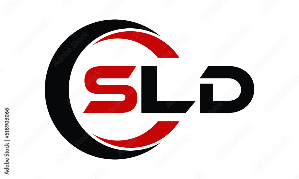 Vetor de SLD three letter swoosh logo design vector template | monogram ...