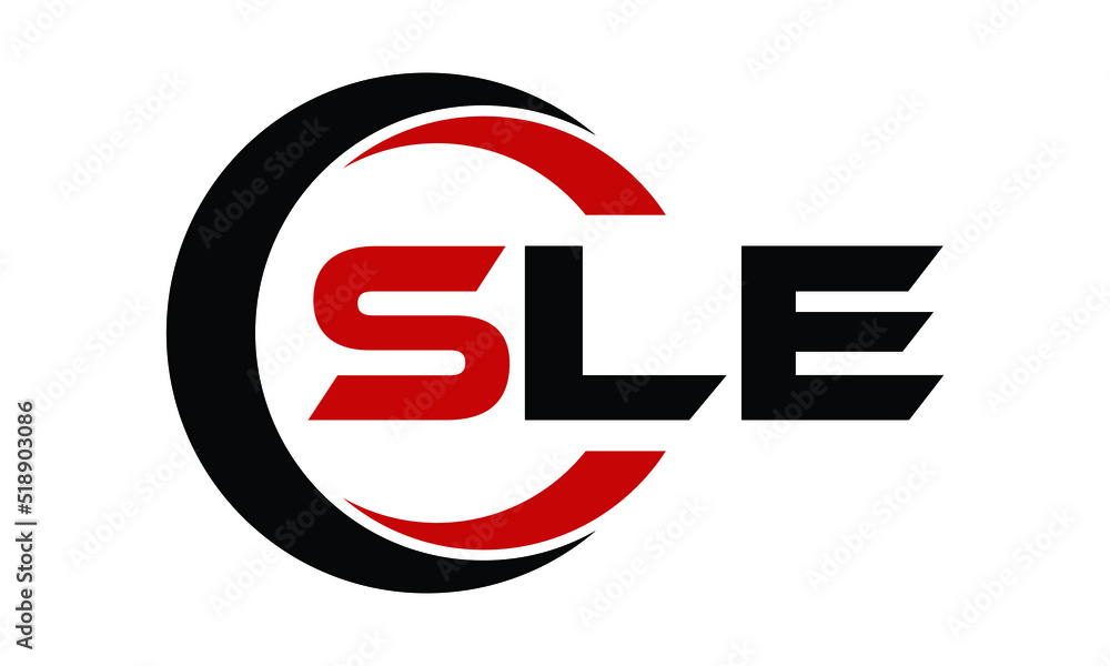 SLE three letter swoosh logo design vector template | monogram logo ...