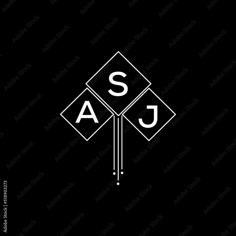 ASJ letter logo design with white background in illustrator, ASJ vector ...